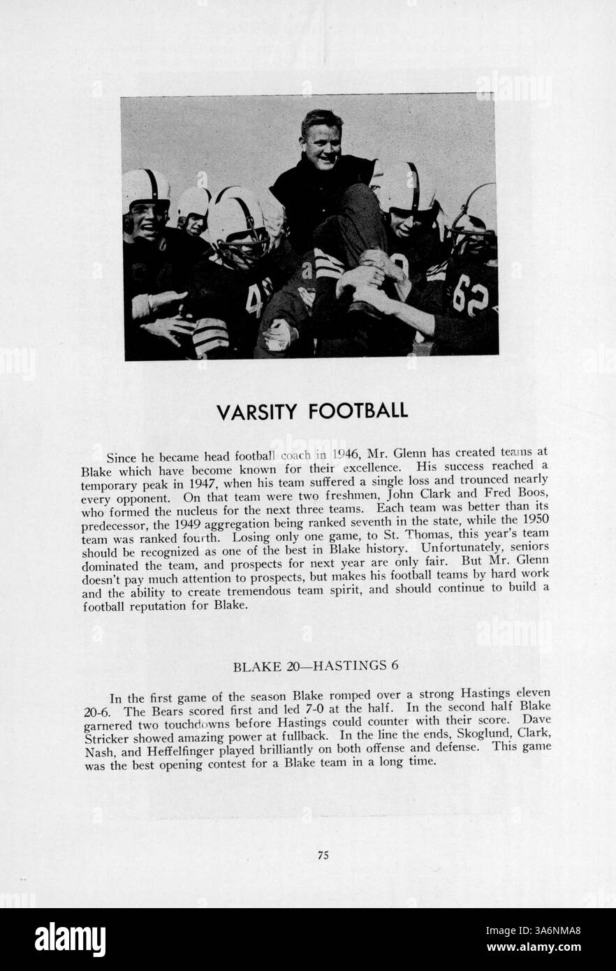 This 1951 Blake Yearbook documents the students, faculty, athletic ...