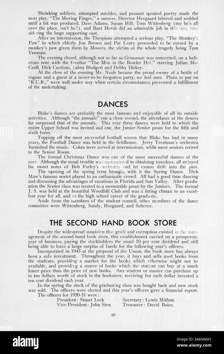 This Blake Yearbook from 1951 highlights the students, teachers ...