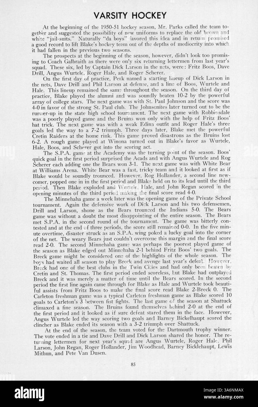 The 1951 Blake Yearbook offers a visual record of student activities ...