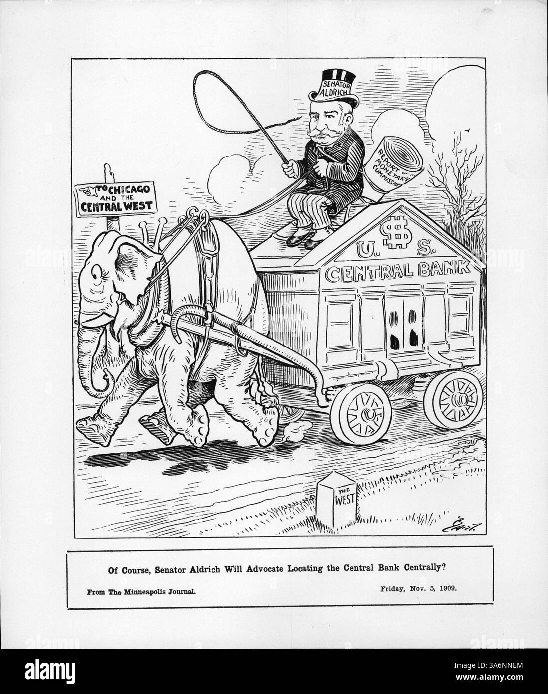 This political cartoon humorously depicts us senator aldrich adv hi-res ...