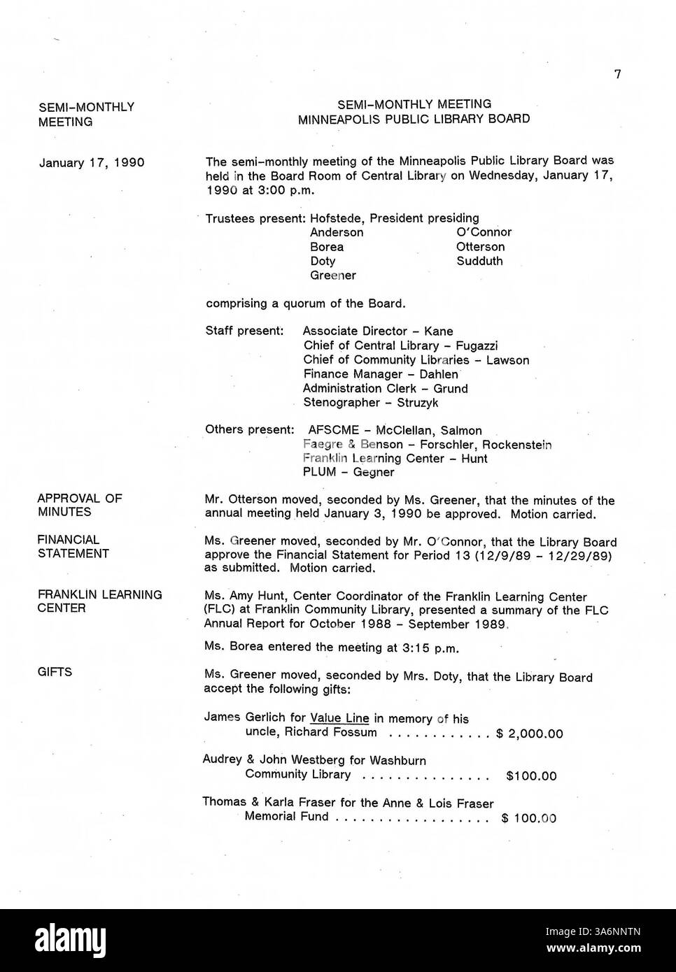 The official record of the 1990 minneapolis public library board hi-res ...