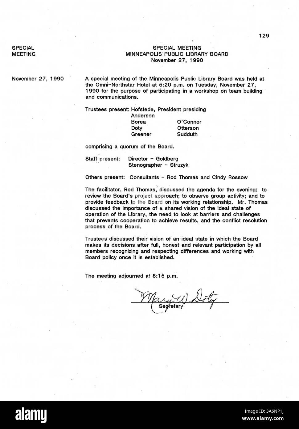 The 1990 meeting minutes from the Minneapolis Public Library Board of ...
