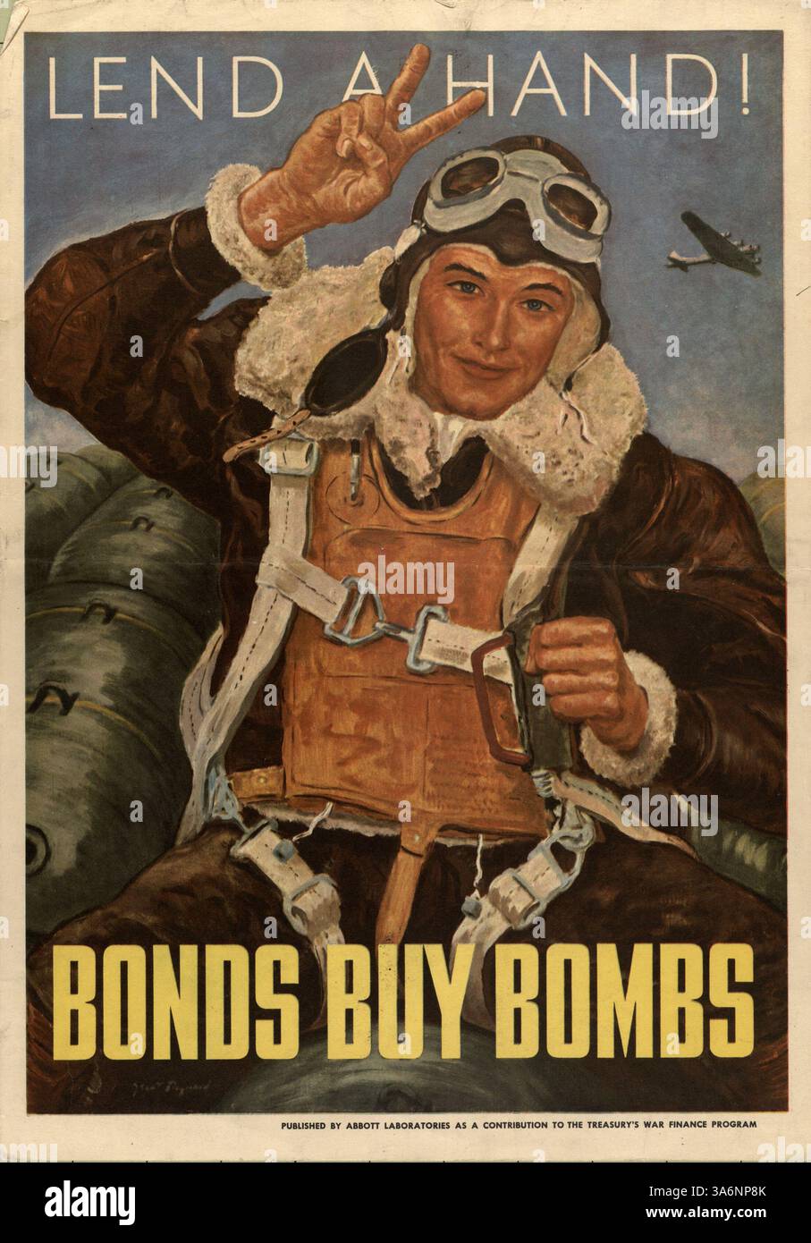 An American pilot is depicted sitting atop a stack of bombs, flashing ...