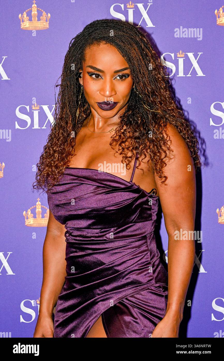 London, UK. 25th Mar, 2025. Jordan Frazier attends the Six musical gala ...