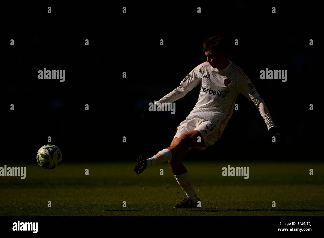 LA Galaxy defender Julian Aude (3) passes during the first half of an ...
