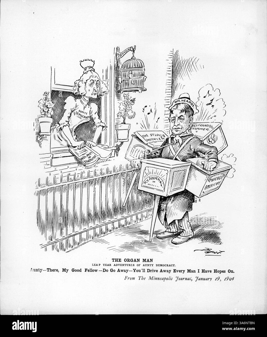 In 'Leap Year Adventures', Aunty Democracy urges William Hearst, the ...
