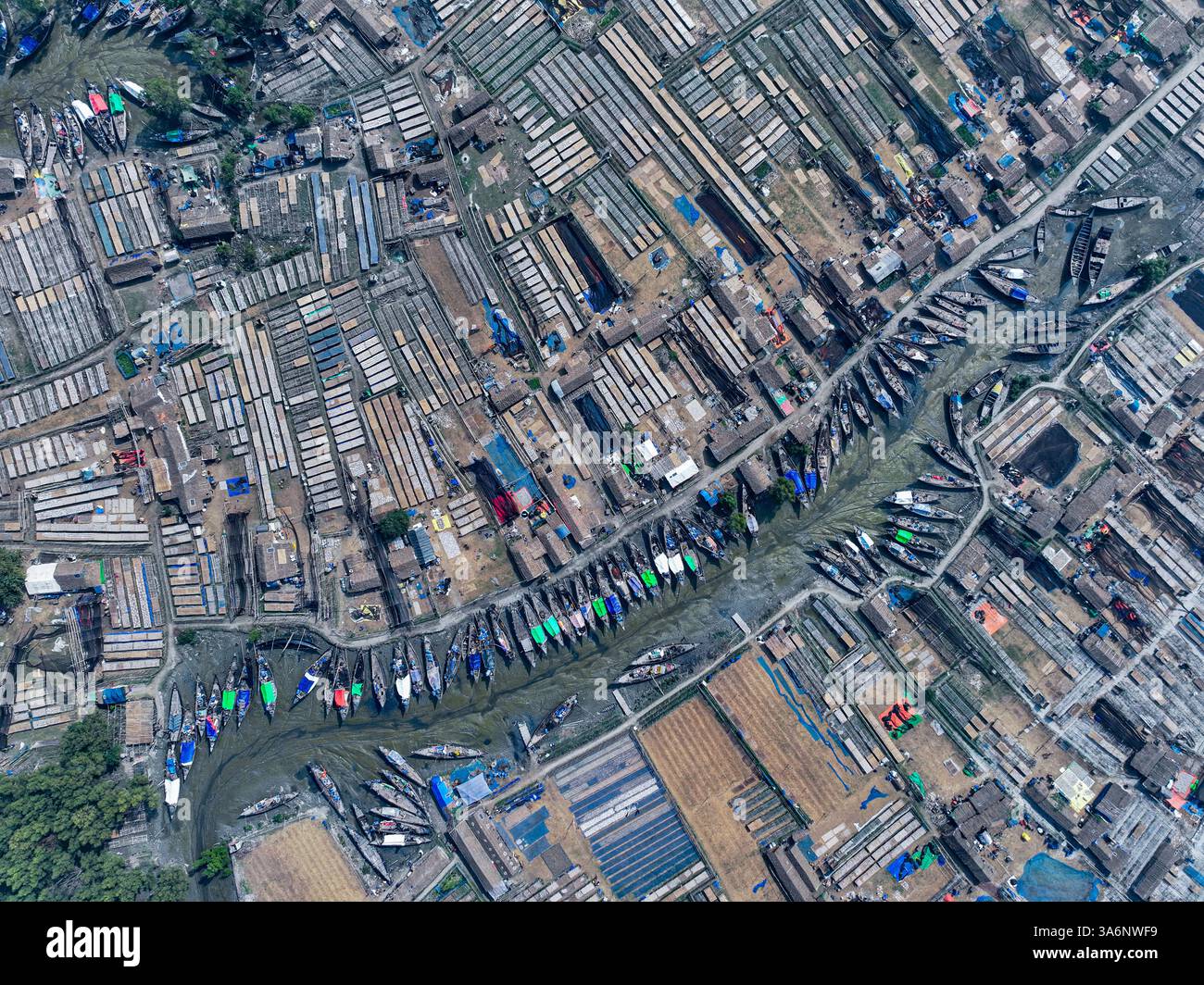 A bird’s-eye view of the Shutki (dried fish) village in Dublar Char ...