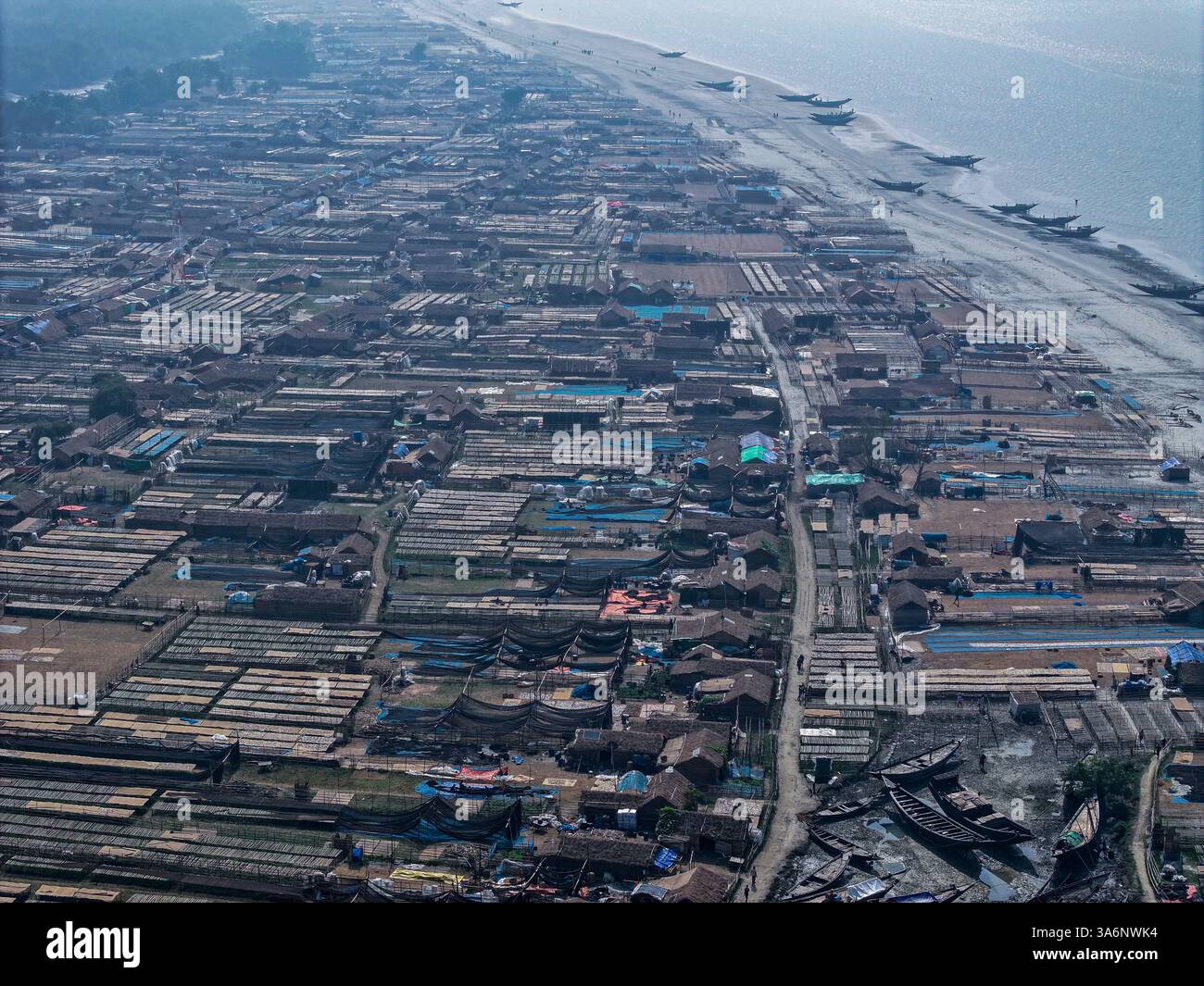 A bird’s-eye view of the Shutki (dried fish) village in Dublar Char ...