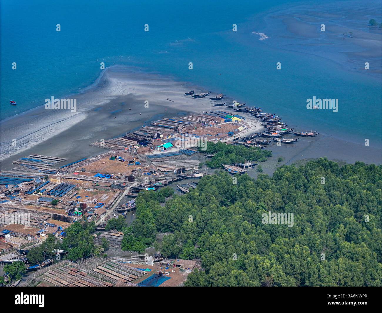A bird’s-eye view of the Shutki (dried fish) village in Dublar Char ...