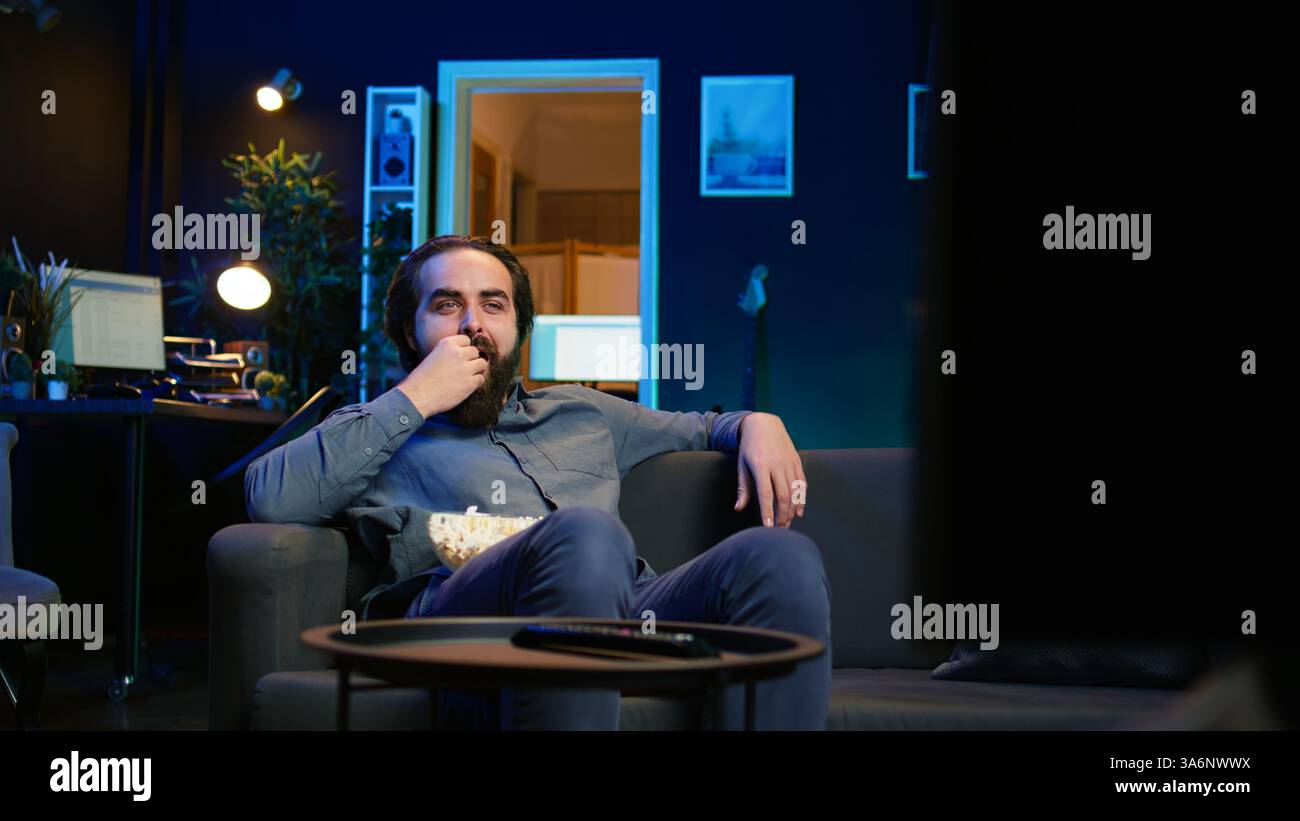 Upbeat homeowner laying down hi-res stock photography and images - Alamy