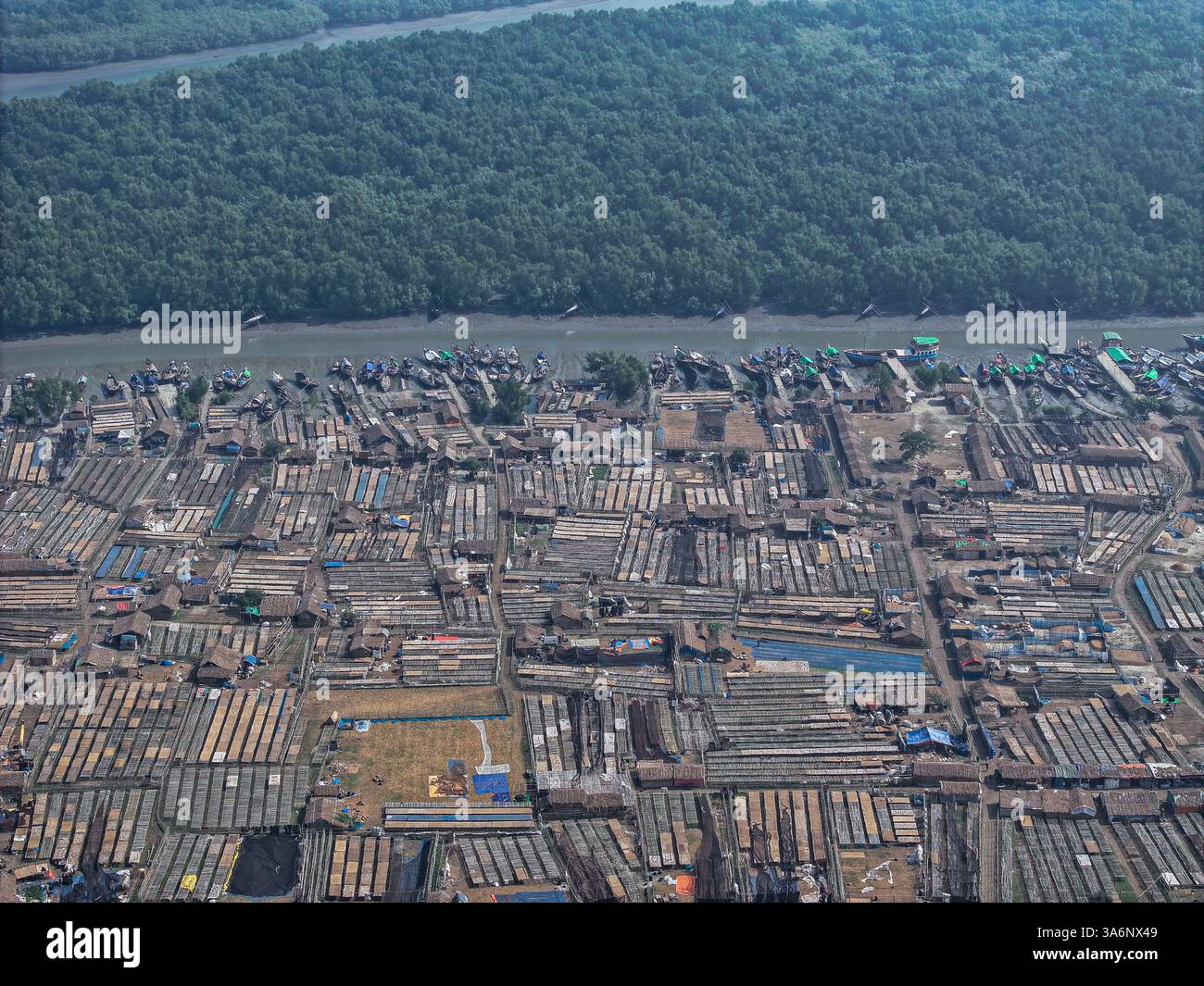 A bird’s-eye view of the Shutki (dried fish) village in Dublar Char ...