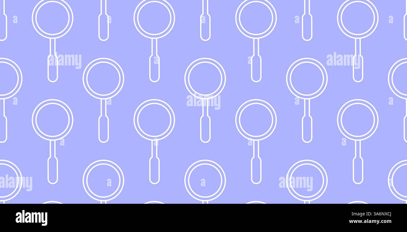 Pattern of magnifying glasses on a light purple background showcases a ...