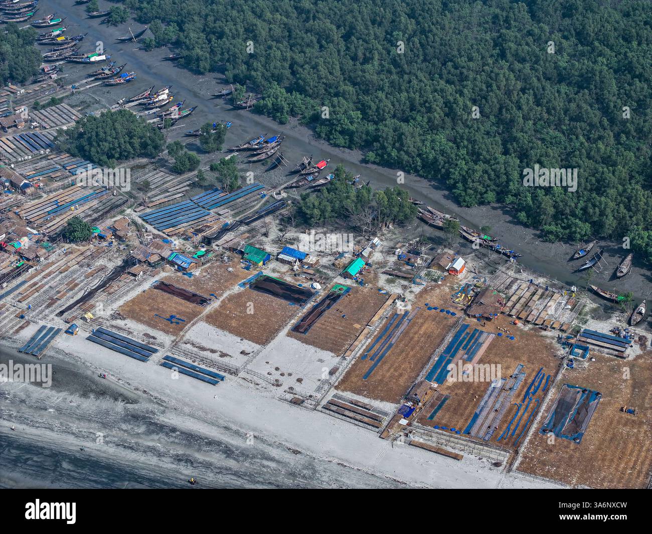A bird’s-eye view of the Shutki (dried fish) village in Dublar Char ...