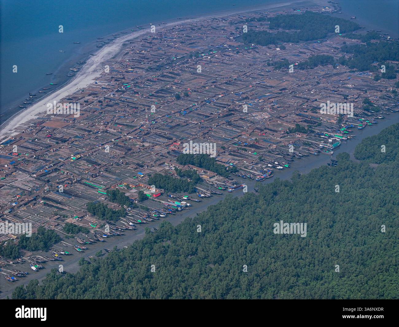 A bird’s-eye view of the Shutki (dried fish) village in Dublar Char ...