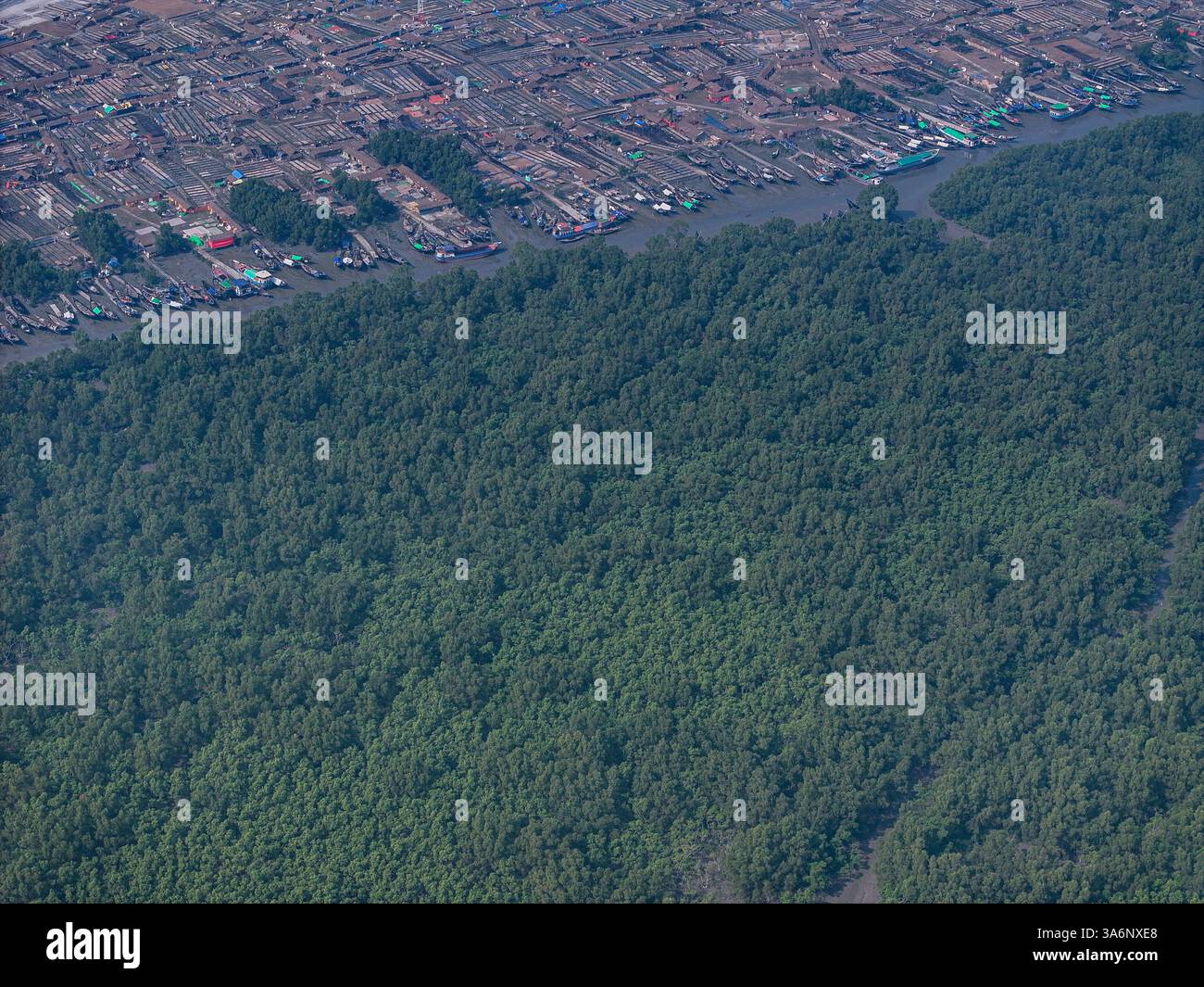 A bird’s-eye view of the Shutki (dried fish) village in Dublar Char ...