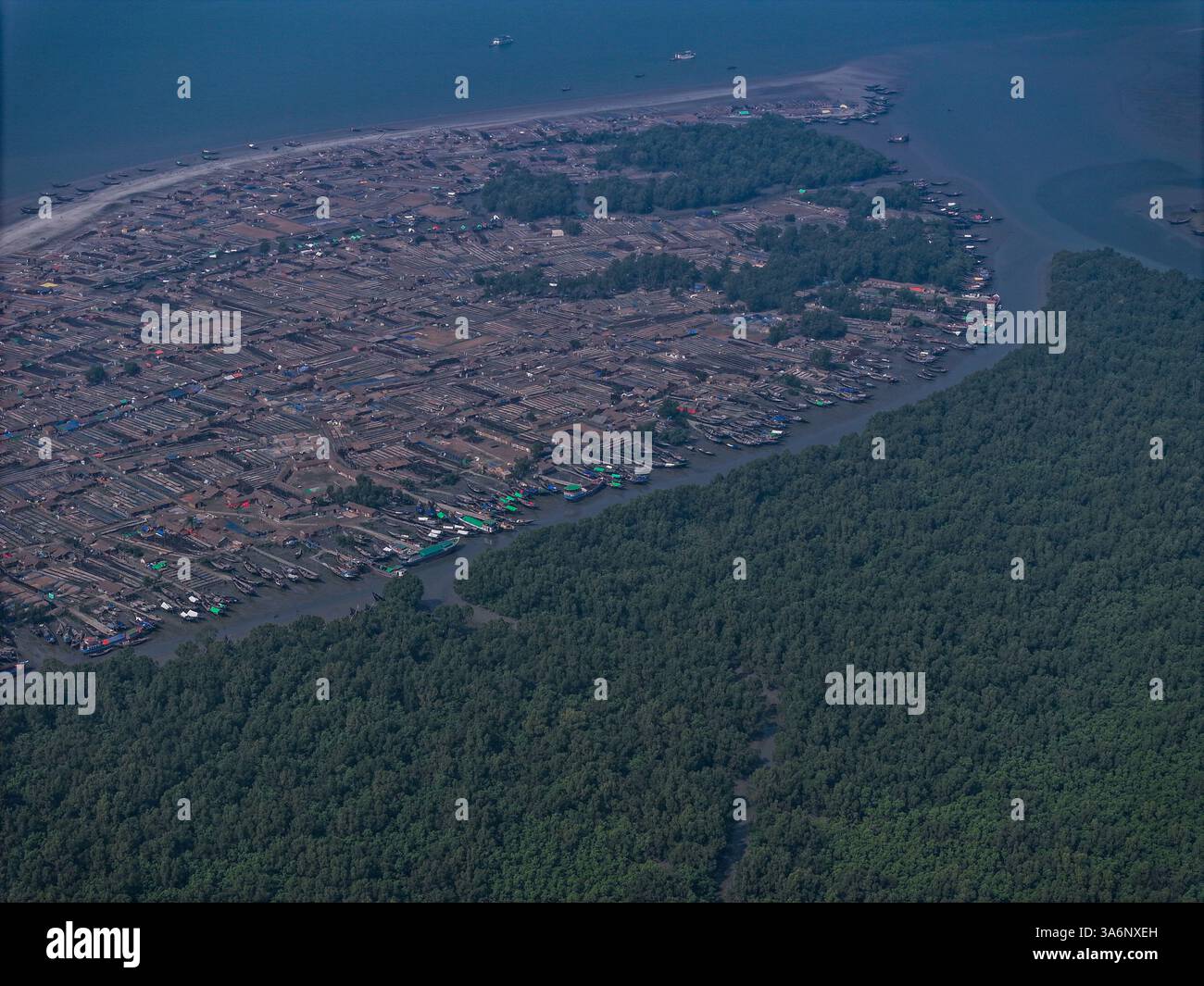 A bird’s-eye view of the Shutki (dried fish) village in Dublar Char ...
