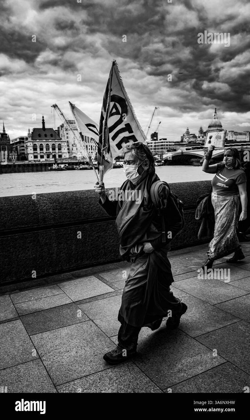 London city protest Black and White Stock Photos & Images - Alamy