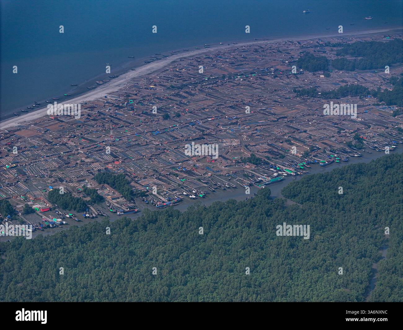A bird’s-eye view of the Shutki (dried fish) village in Dublar Char ...