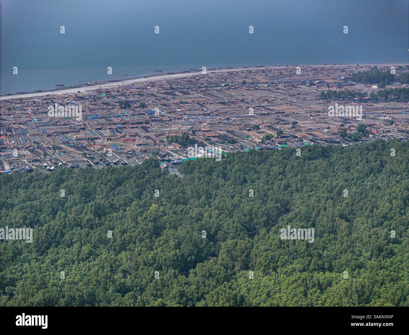A bird’s-eye view of the Shutki (dried fish) village in Dublar Char ...