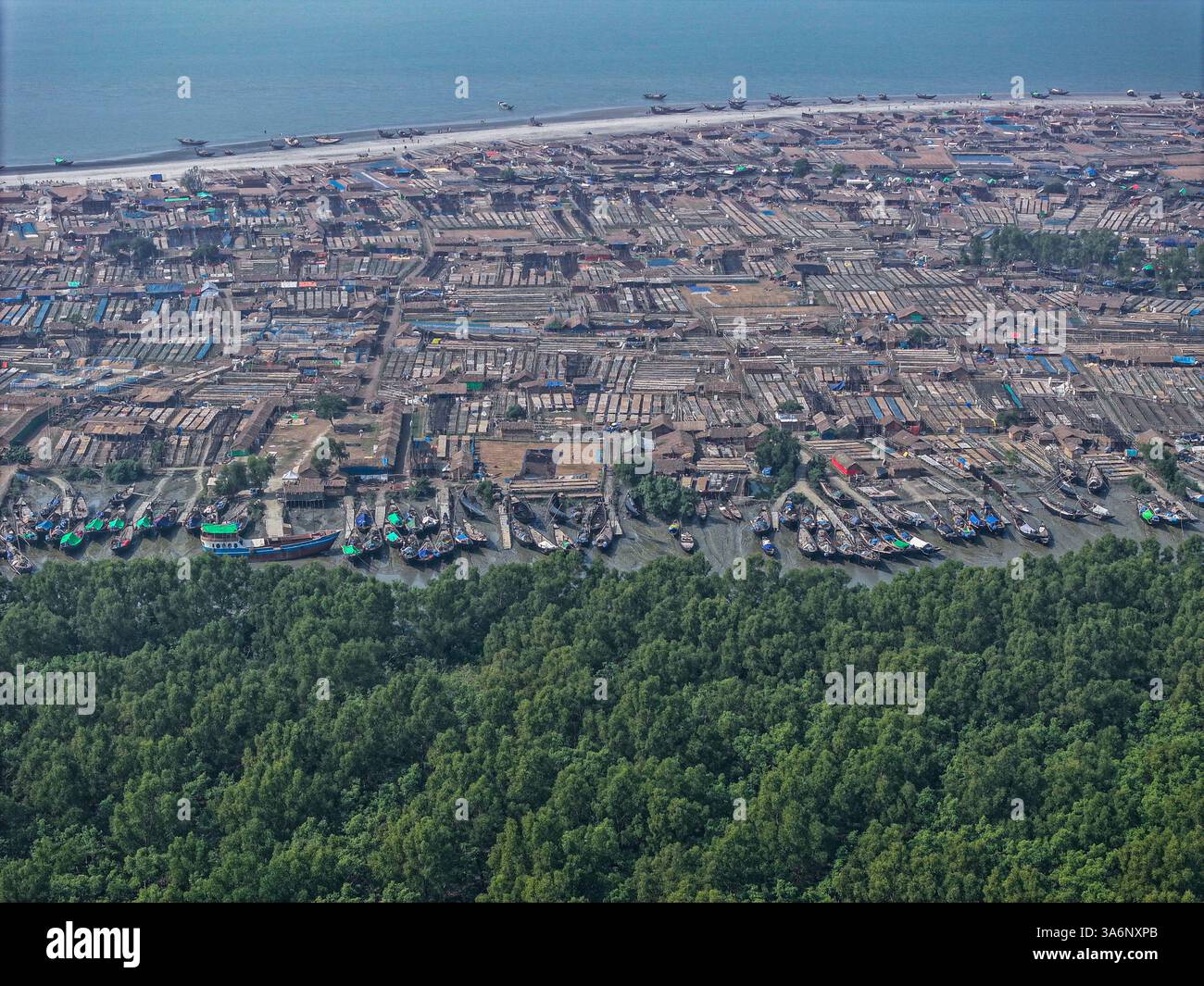 A bird’s-eye view of the Shutki (dried fish) village in Dublar Char ...