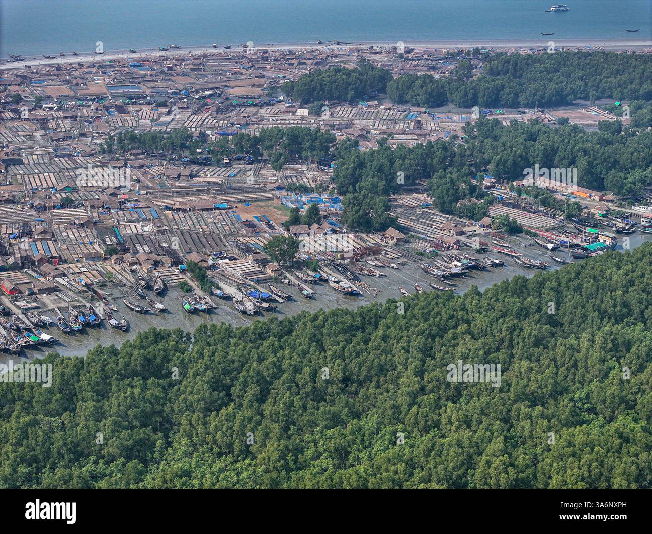 A bird’s-eye view of the Shutki (dried fish) village in Dublar Char ...
