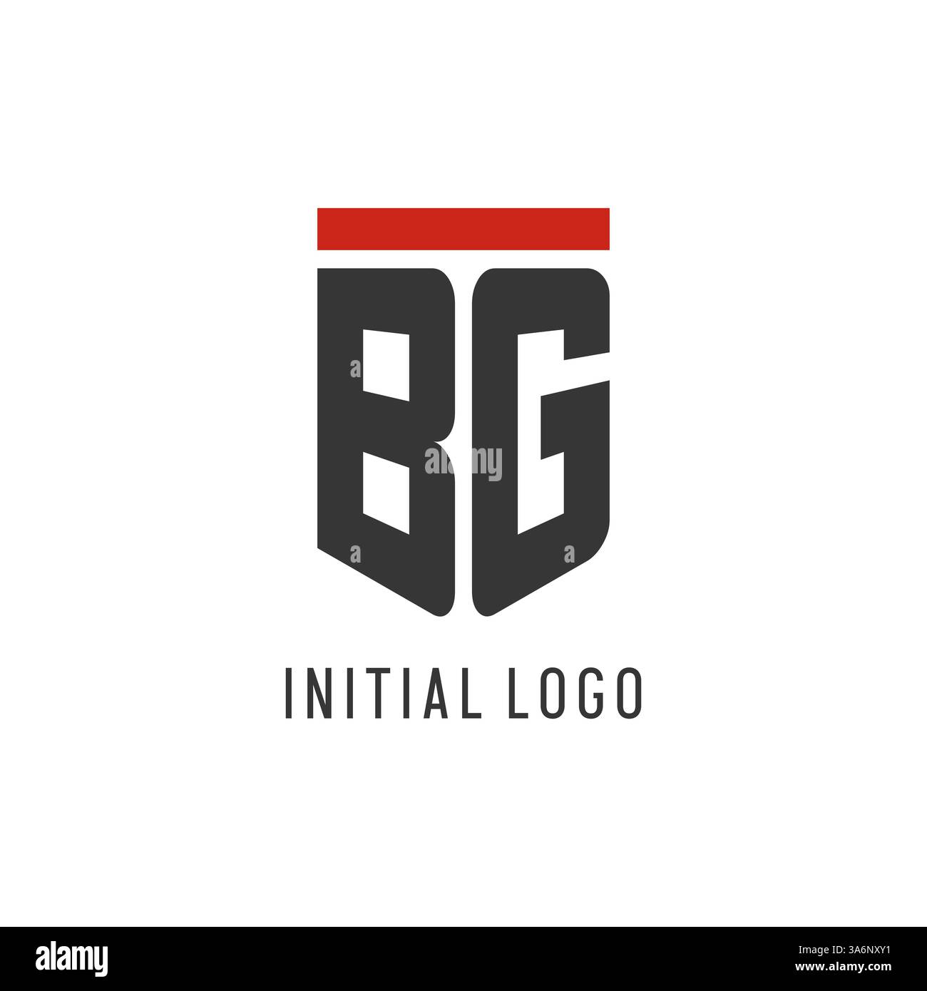 BG initial esport logo with simple shield design style vector graphic ...