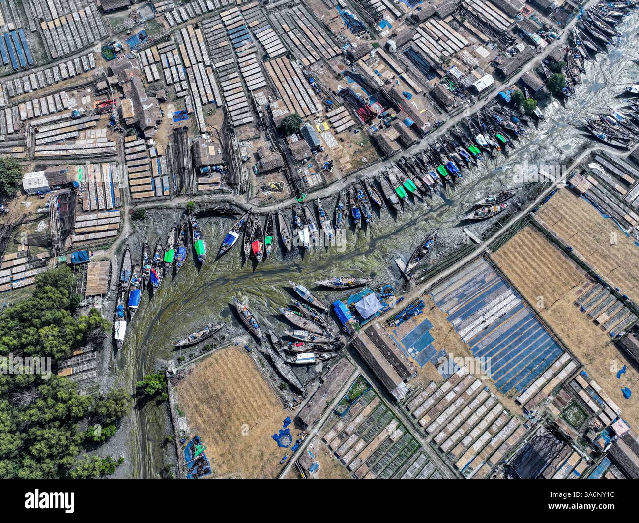 A bird’s-eye view of the Shutki (dried fish) village in Dublar Char ...