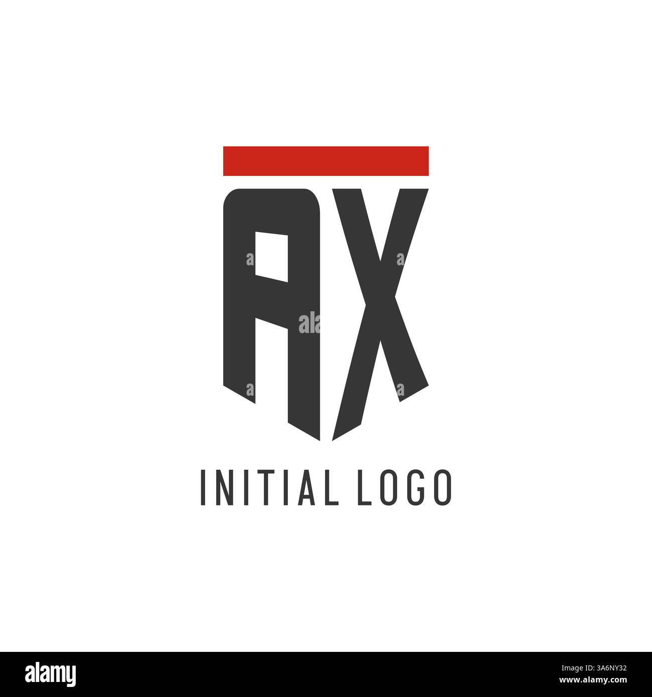 AX initial esport logo with simple shield design style vector graphic ...