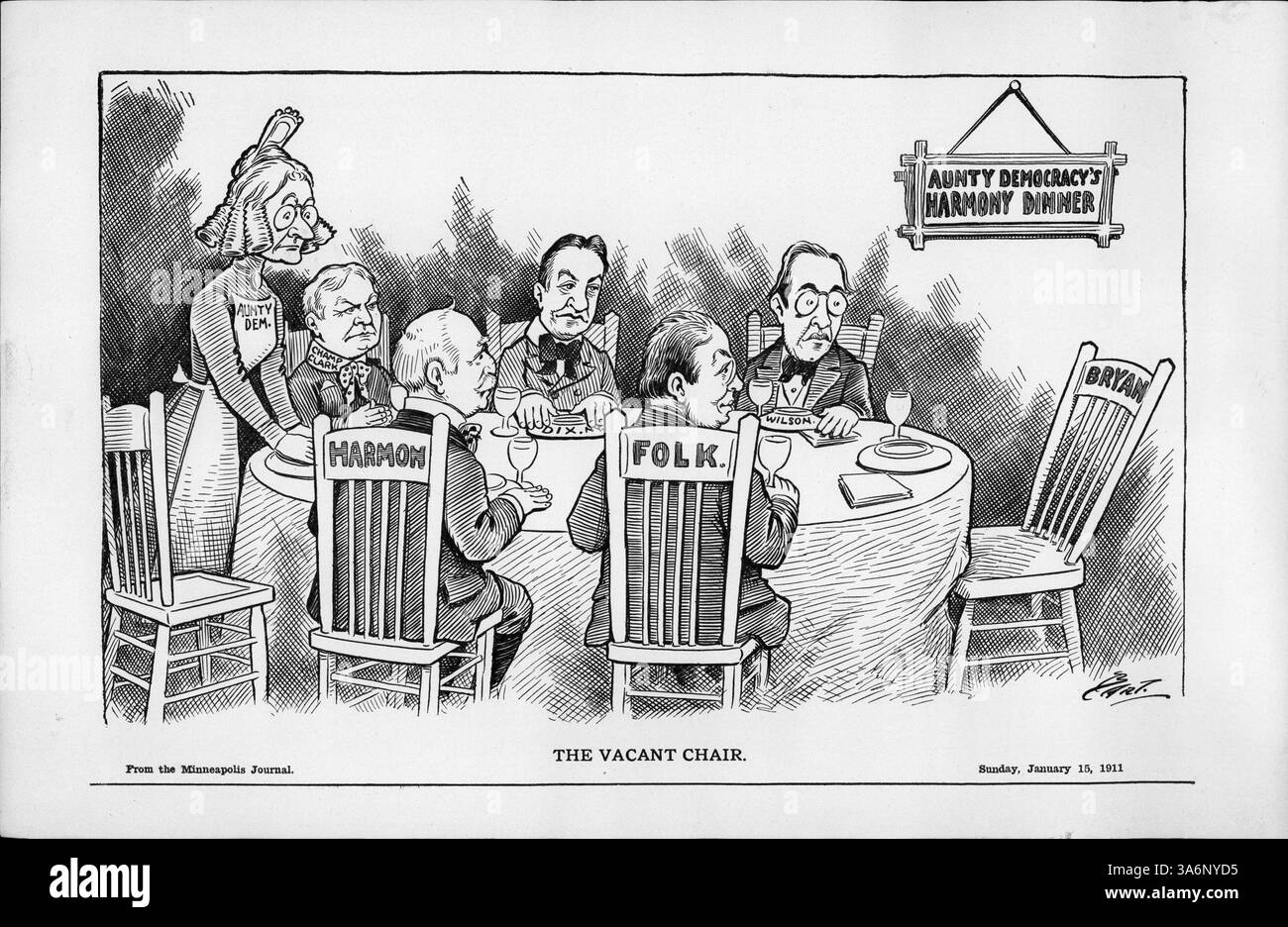 This illustration depicts aunty democracy and five democratic po hi-res ...