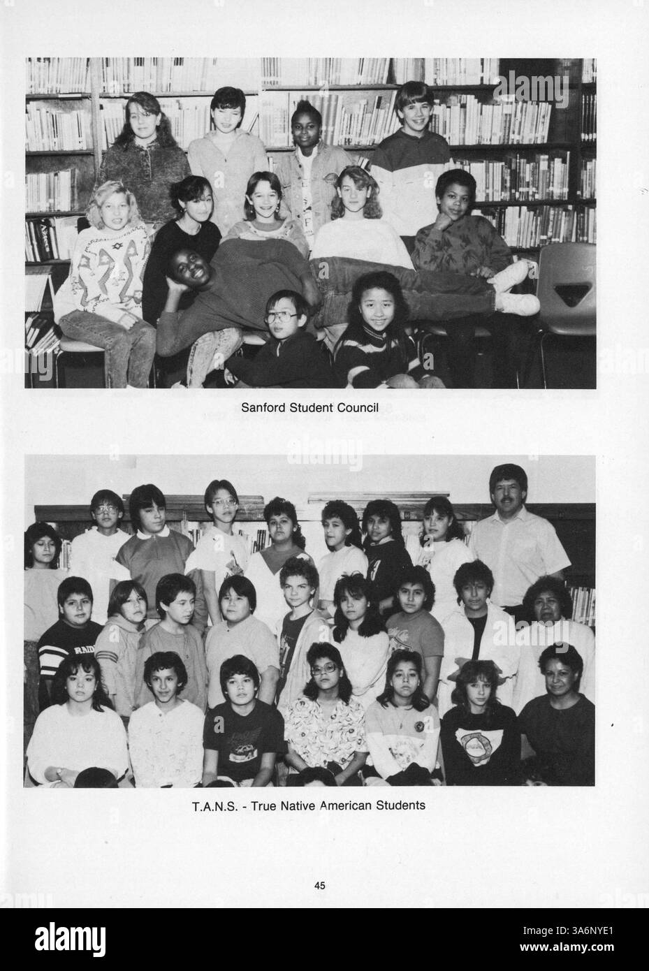 This yearbook from Sanford Jr. High in 1988 features portraits of ...