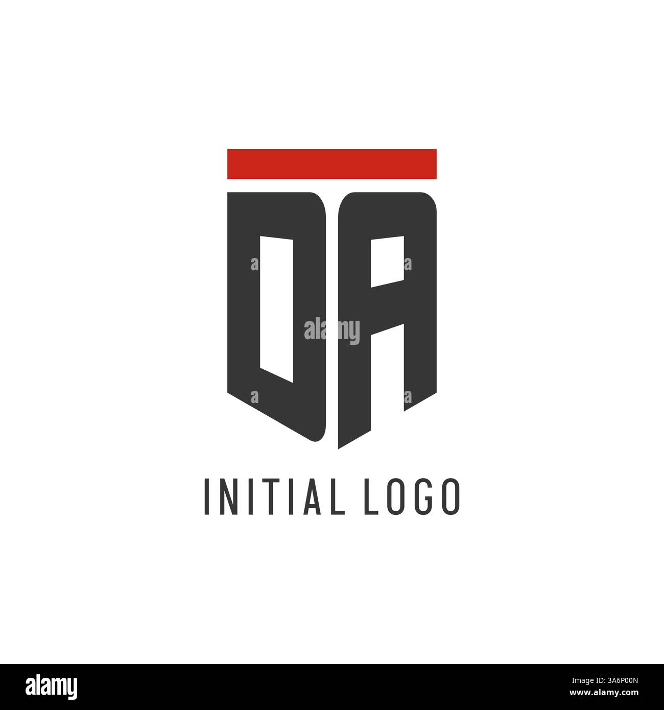 DA initial esport logo with simple shield design style vector graphic ...