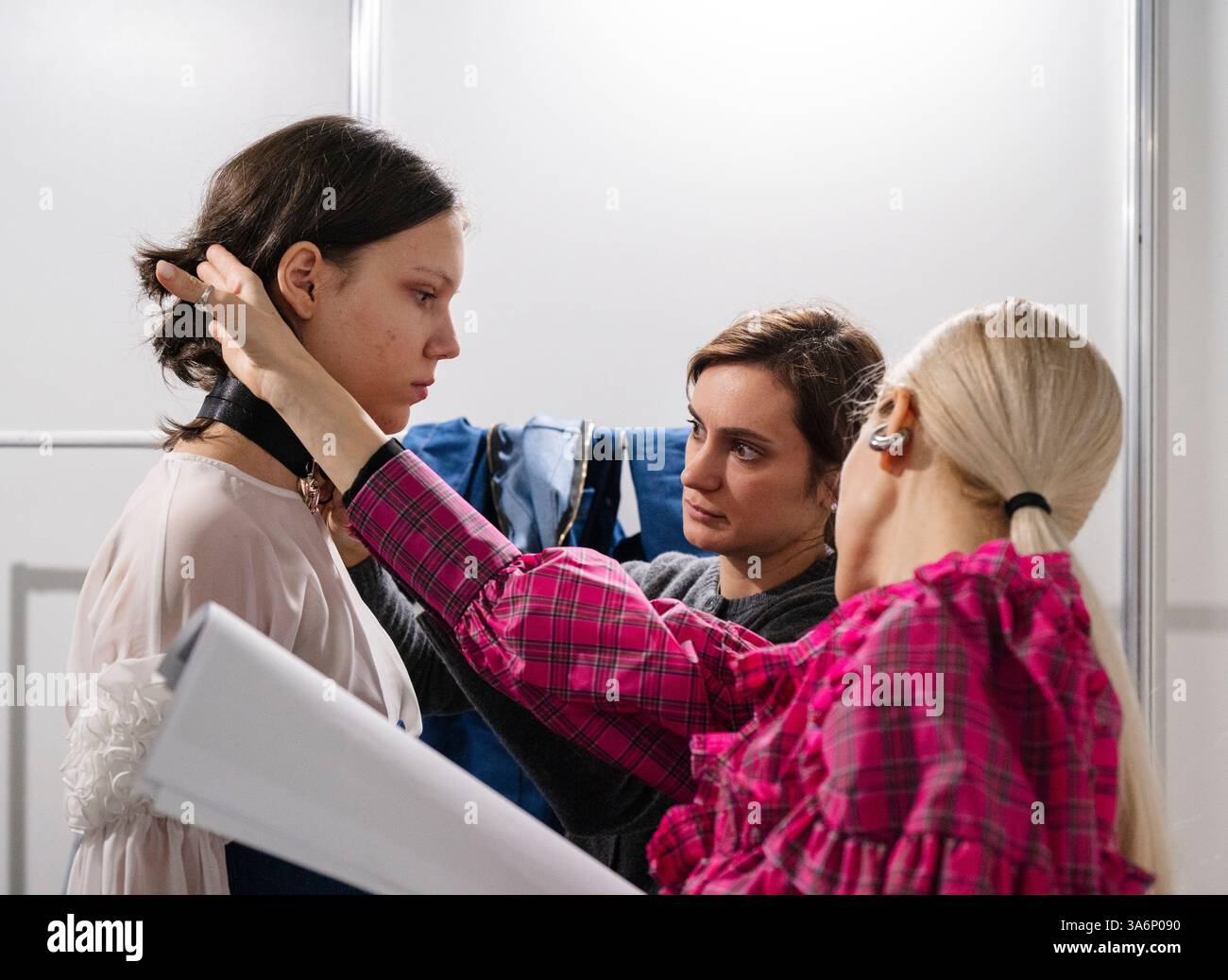 Kyiv, Ukraine - Feb 14, 2025: Backstage at Ukrainian Fashion Week ...