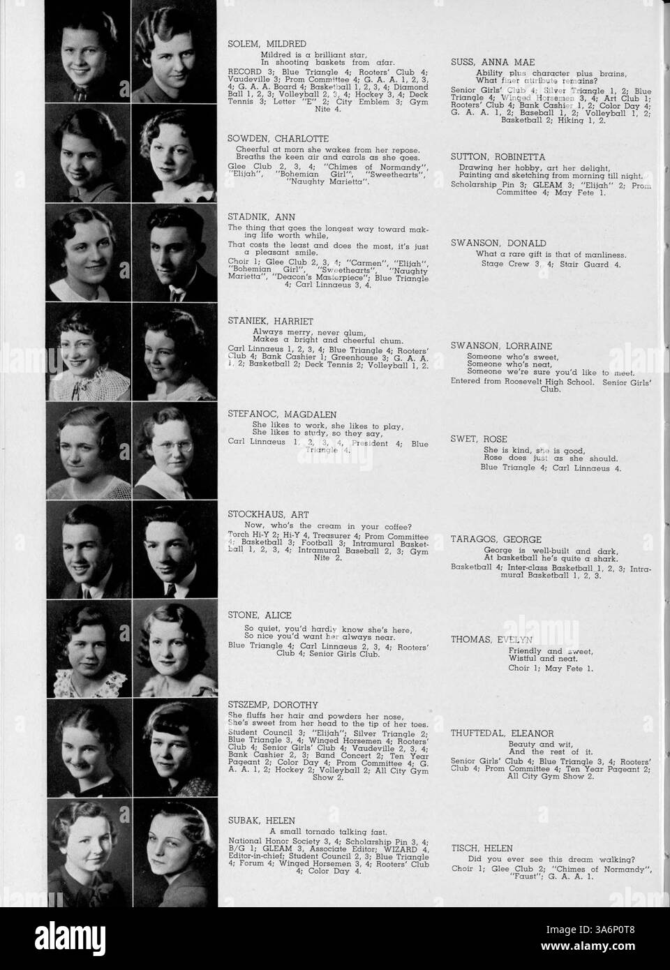 The 'Wizard' 1935 yearbook from Edison High School documents the key ...