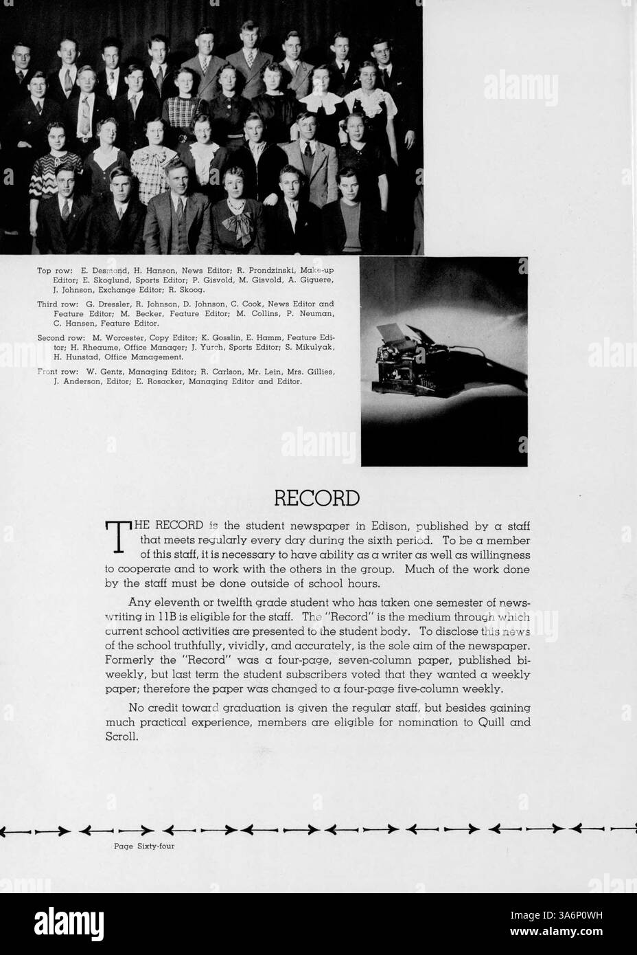 The 1935 'Wizard' yearbook from Edison High School captures the key ...