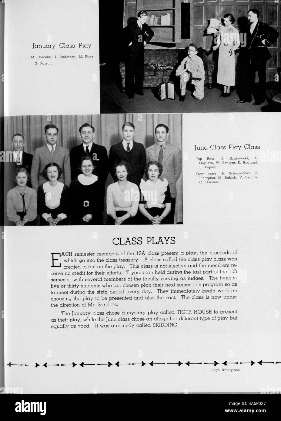 This high school yearbook from 1934 records key school events hi-res stock photography and ...