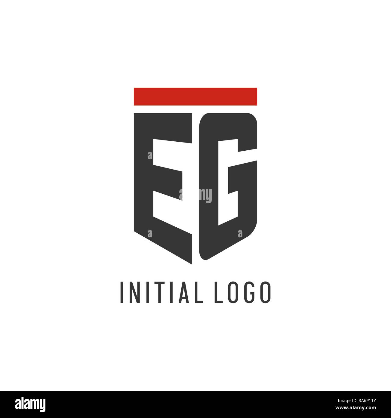EG initial esport logo with simple shield design style vector graphic ...