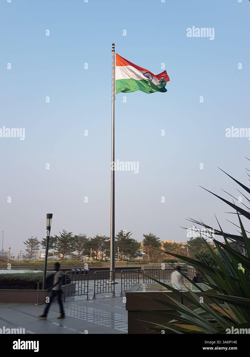 India indian flag in blue sky. India flag, official colors and ...