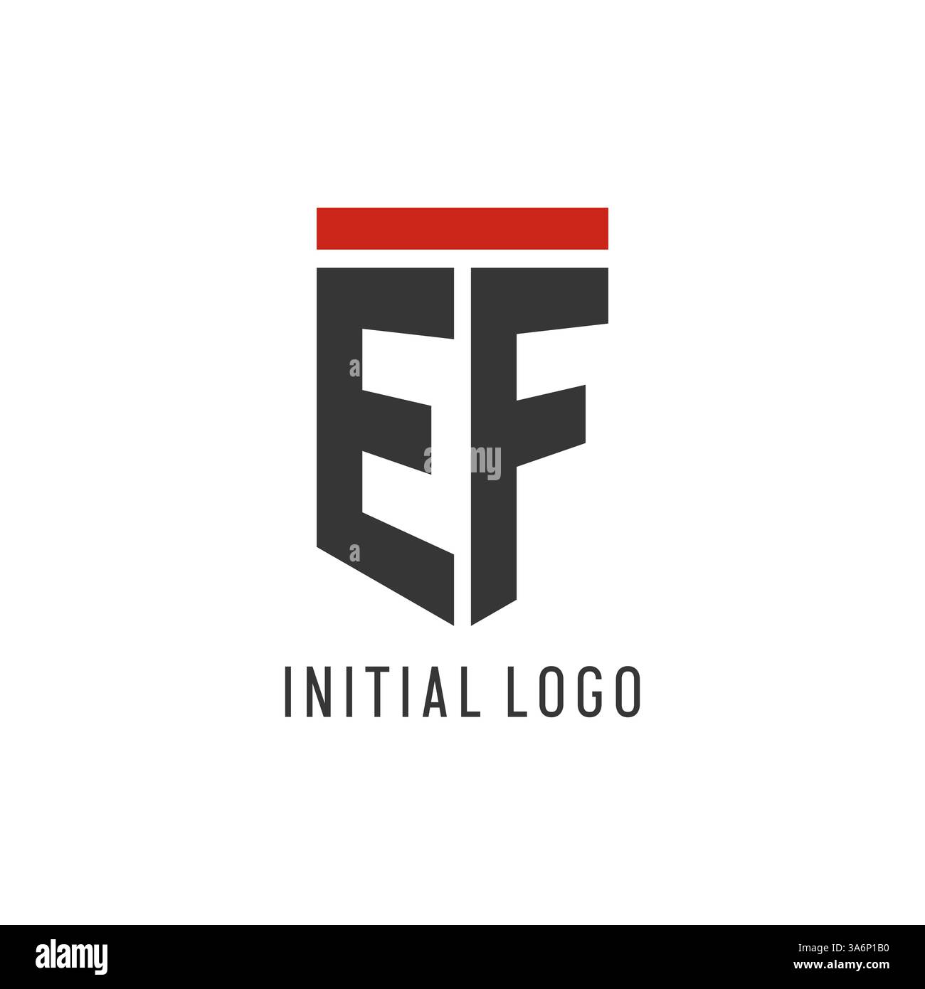 EF initial esport logo with simple shield design style vector graphic ...