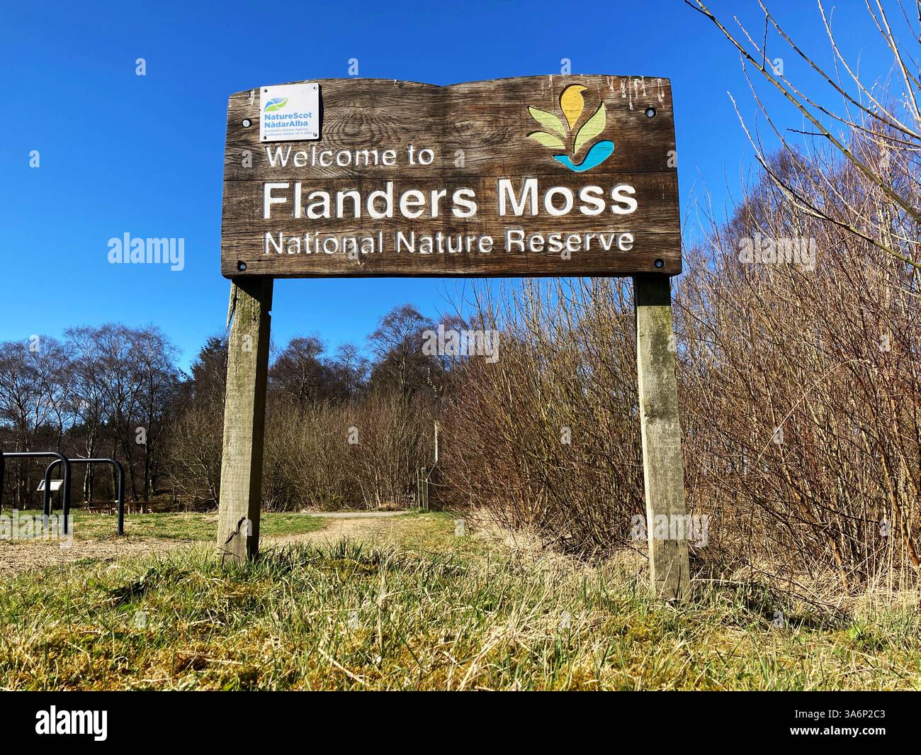 Information sign at Flanders Moss National Nature Reserve, Kippen ...