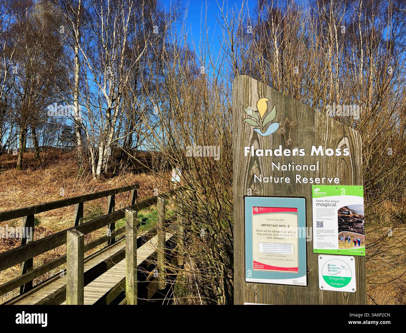 Information sign at Flanders Moss National Nature Reserve, Kippen ...