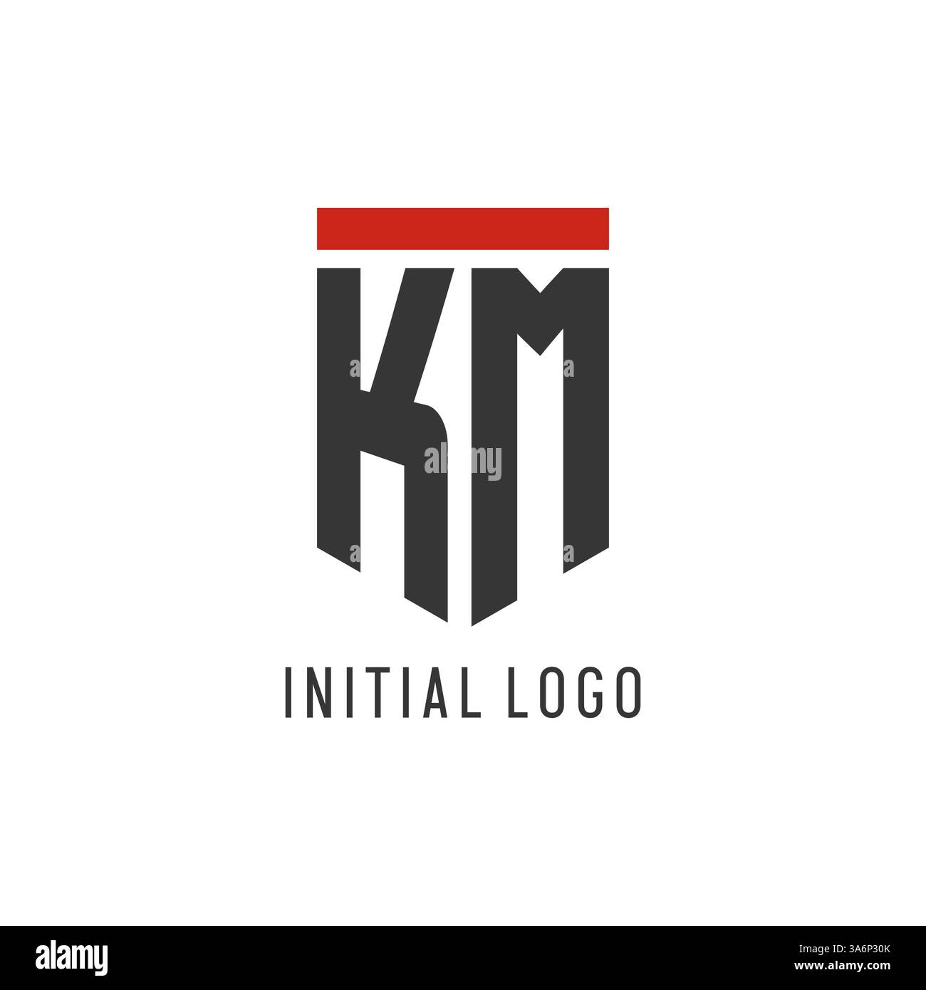 KM initial esport logo with simple shield design style vector graphic Stock Vector Image & Art ...