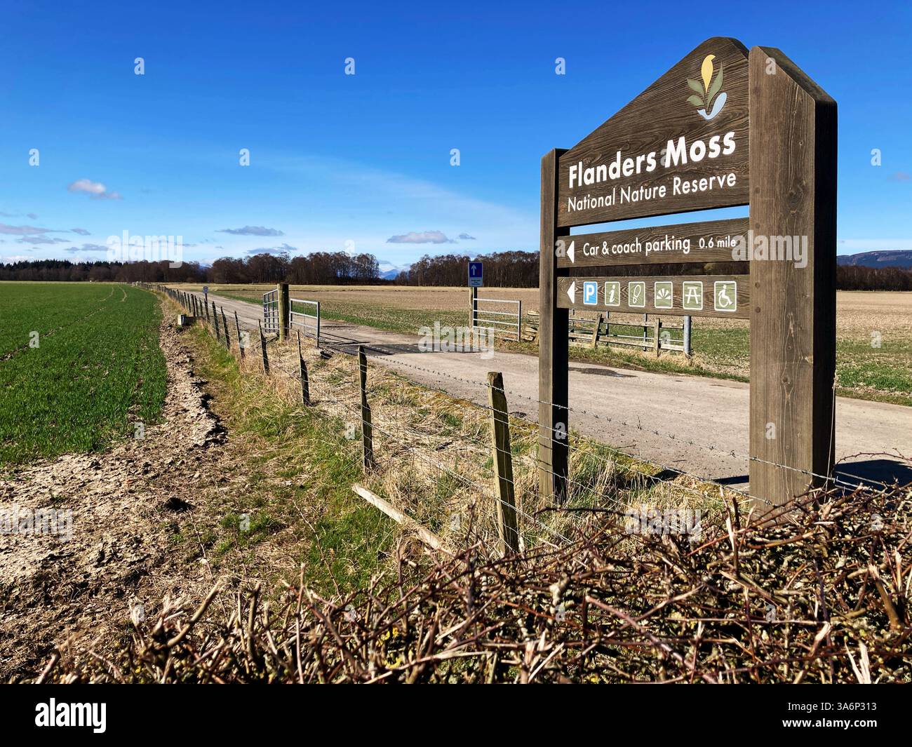 Entrance to Flanders Moss National Nature Reserve, Kippen, Scotland ...