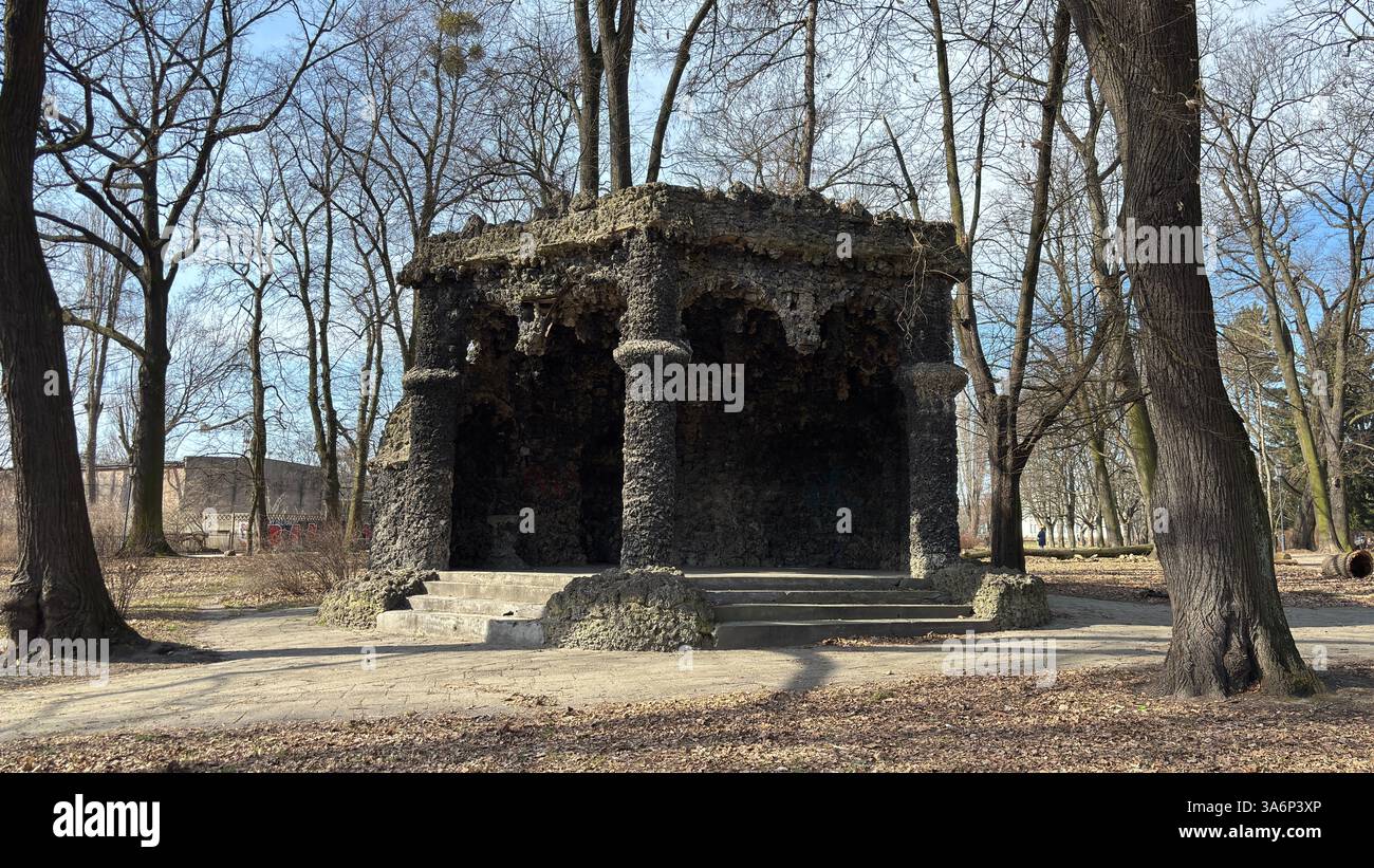Grotto in the Park Helenów in Lodz, Poland. Architecture, buildings and ...