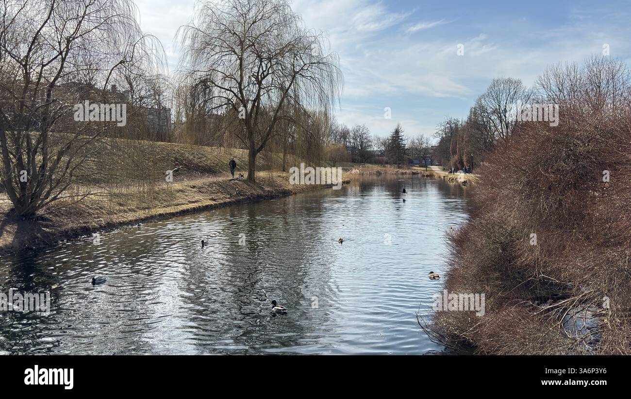 Park Helenów in Lodz, Poland. Architecture, buildings and shops in this ...