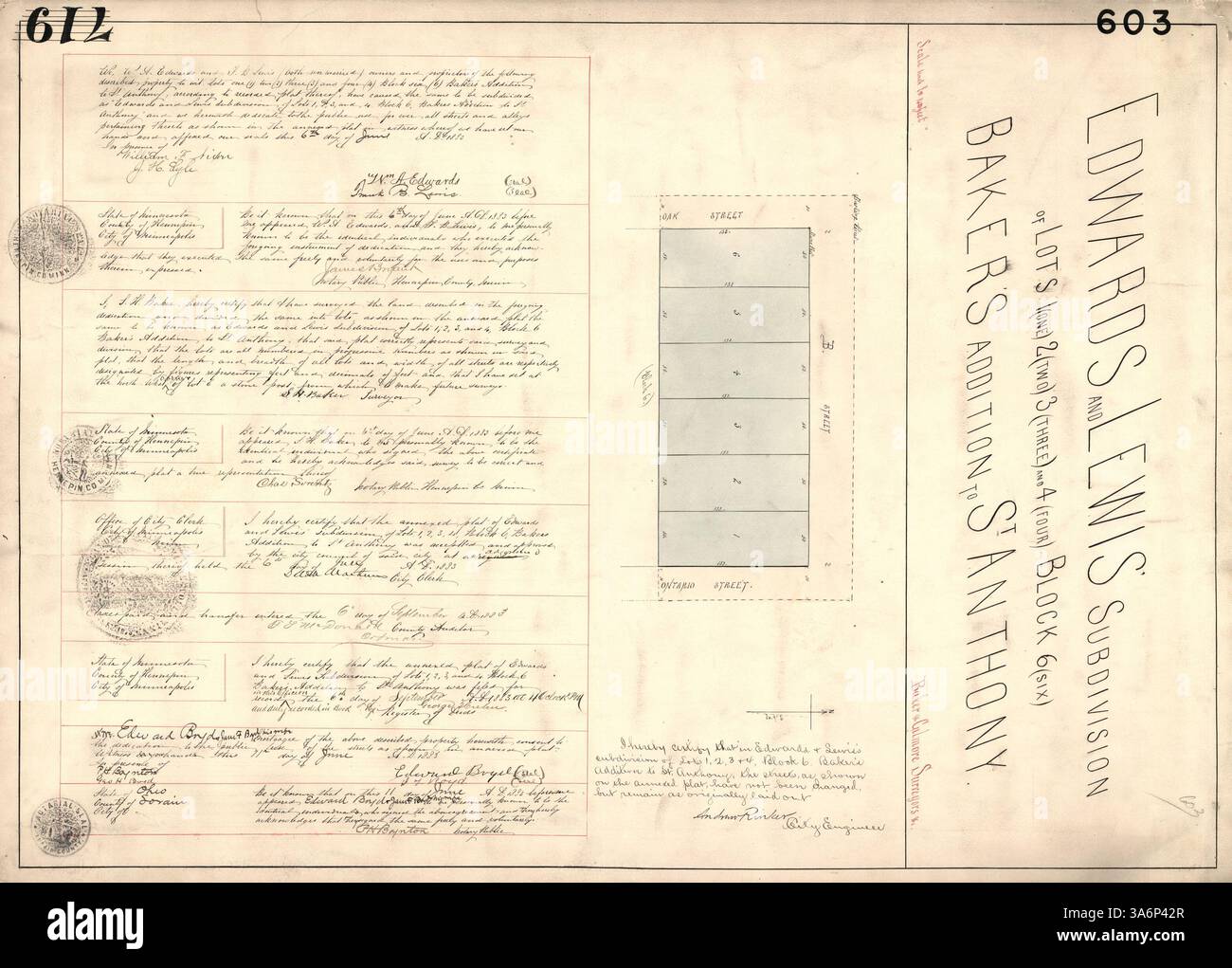 This map highlights Edwards and Lewis' subdivision in the Baker's ...