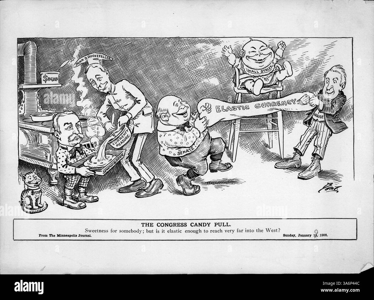 This political cartoon depicts the senate and the house pulling hi-res ...