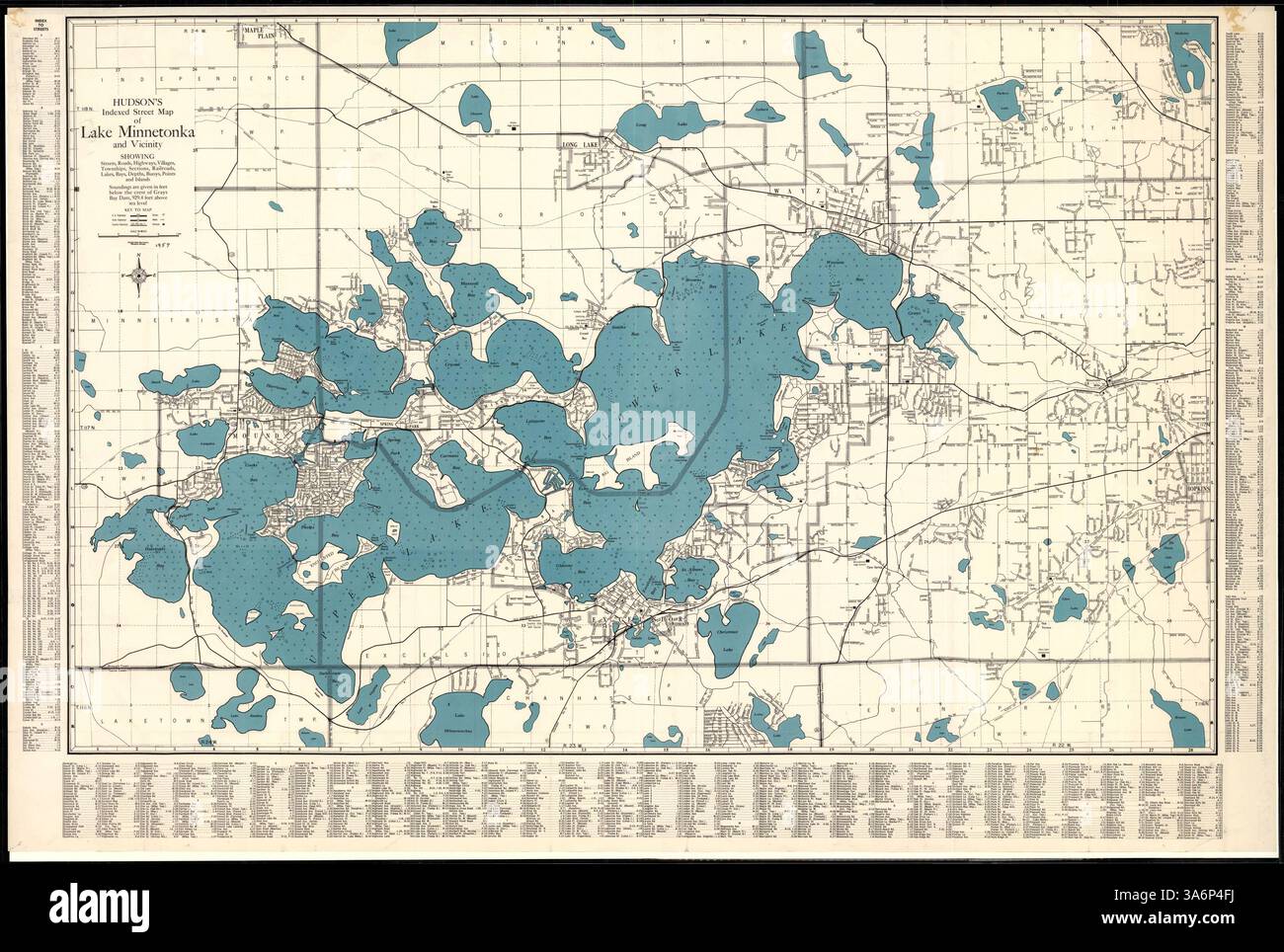 This detailed map of Lake Minnetonka and its surrounding area includes ...