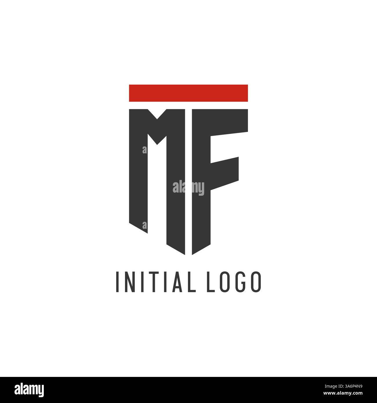 MF initial esport logo with simple shield design style vector graphic ...
