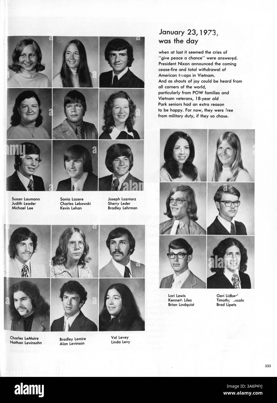 The 1973 Echowan yearbook from St. Louis Park High School reflects the ...