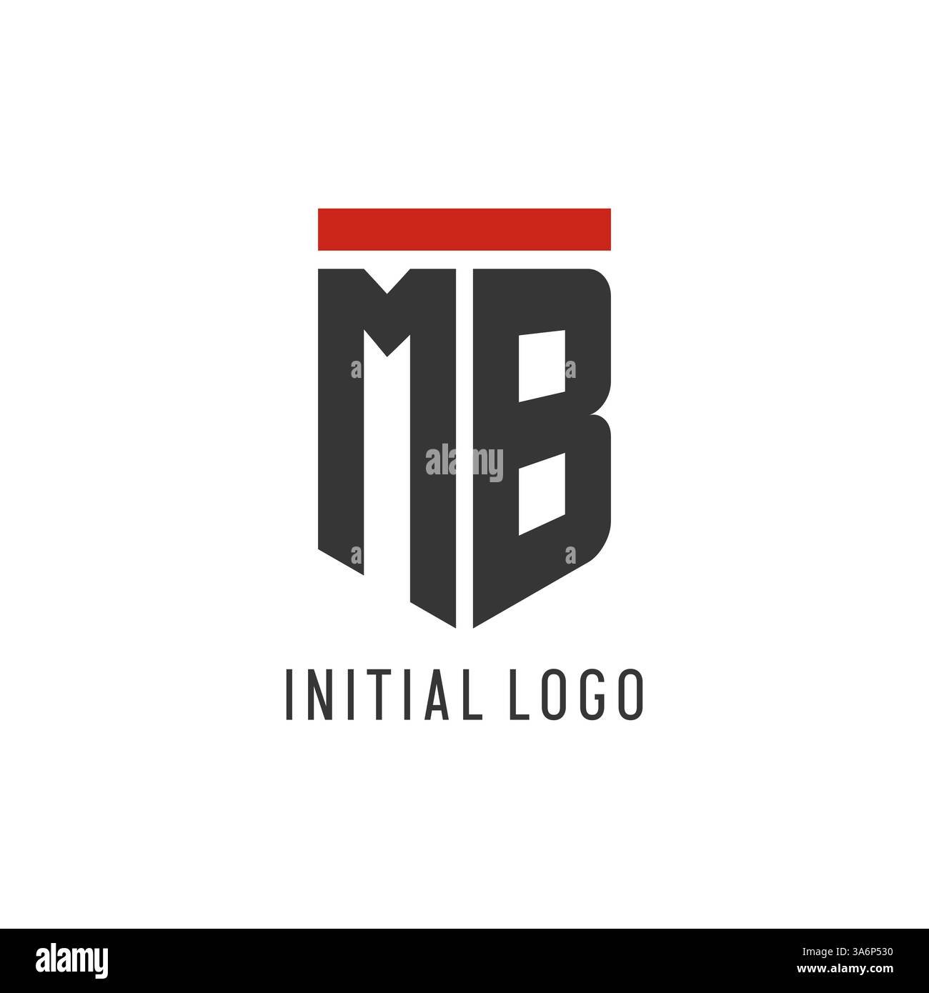 MB initial esport logo with simple shield design style vector graphic ...
